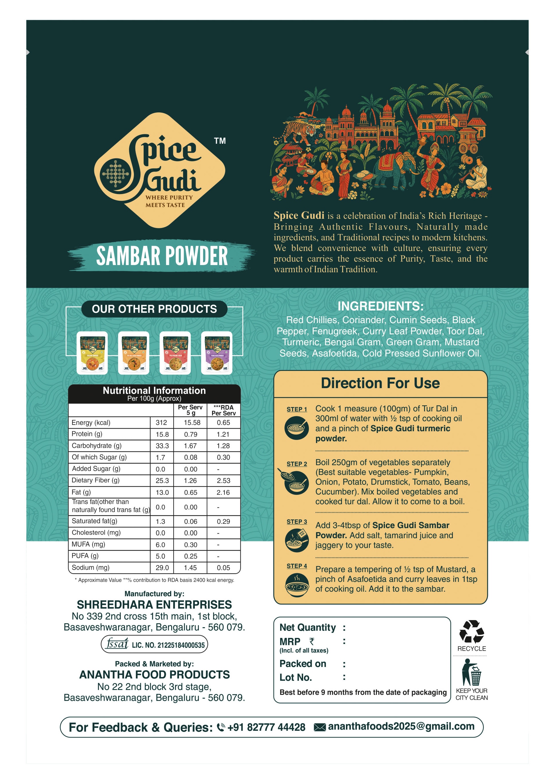 Spice Gudi Where Purity Meets Taste - Authentic South Indian Products